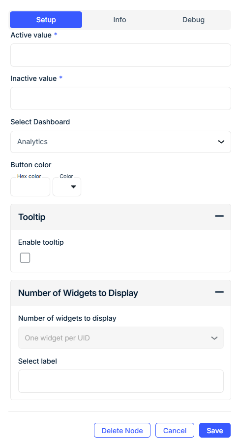 Button Node widget Configuration Guide