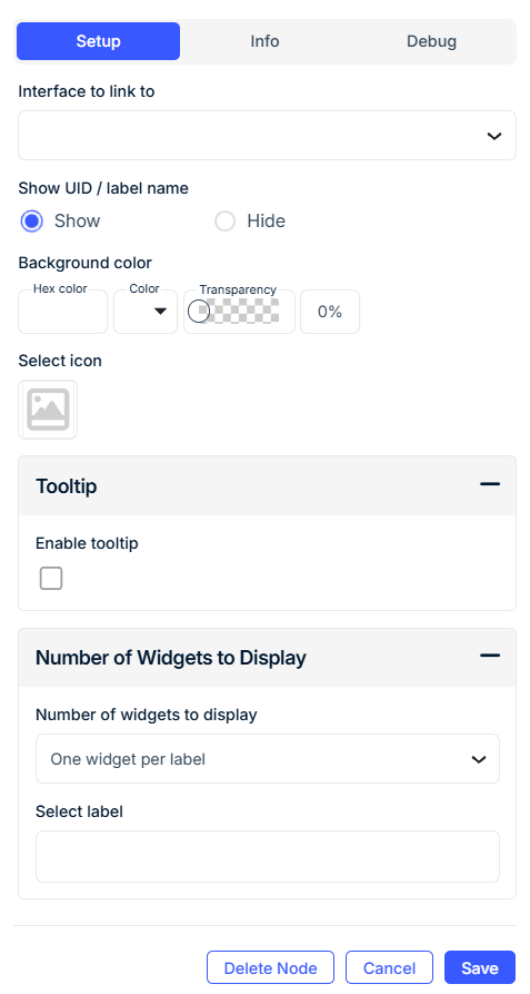 Link Widget Node Configuration Guide