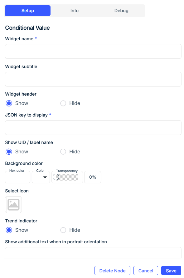 Conditional Value Widget Node Configuration Guide
