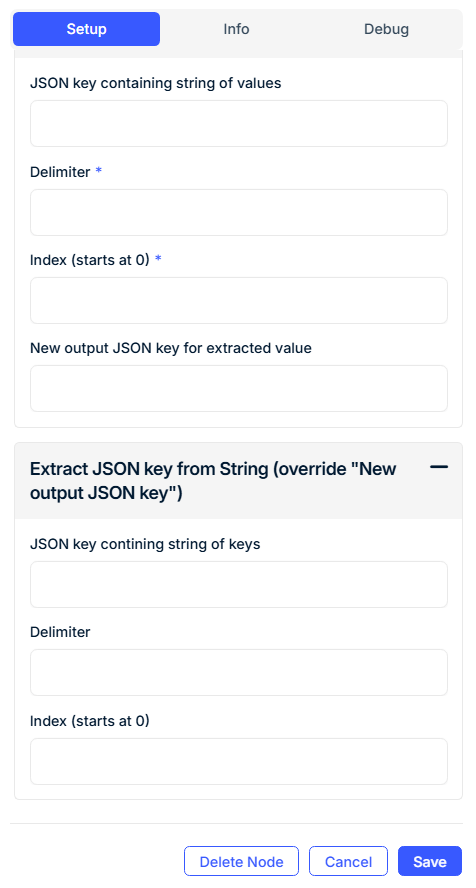 Extract JSON Key and Value from String Node Configuration Guide