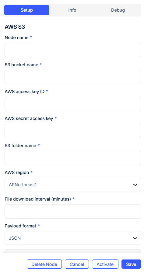 AWS S3 Node Configuration Guide