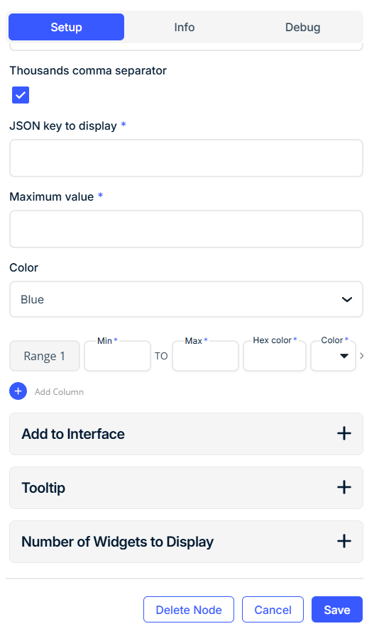 Tank Level Widget Node Configuration Guide