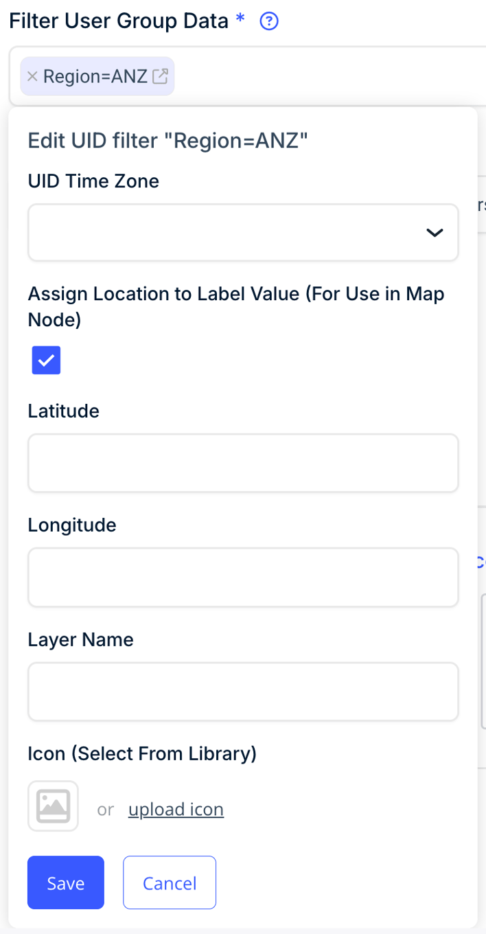 Configuring Location & Icon Settings for Label Values